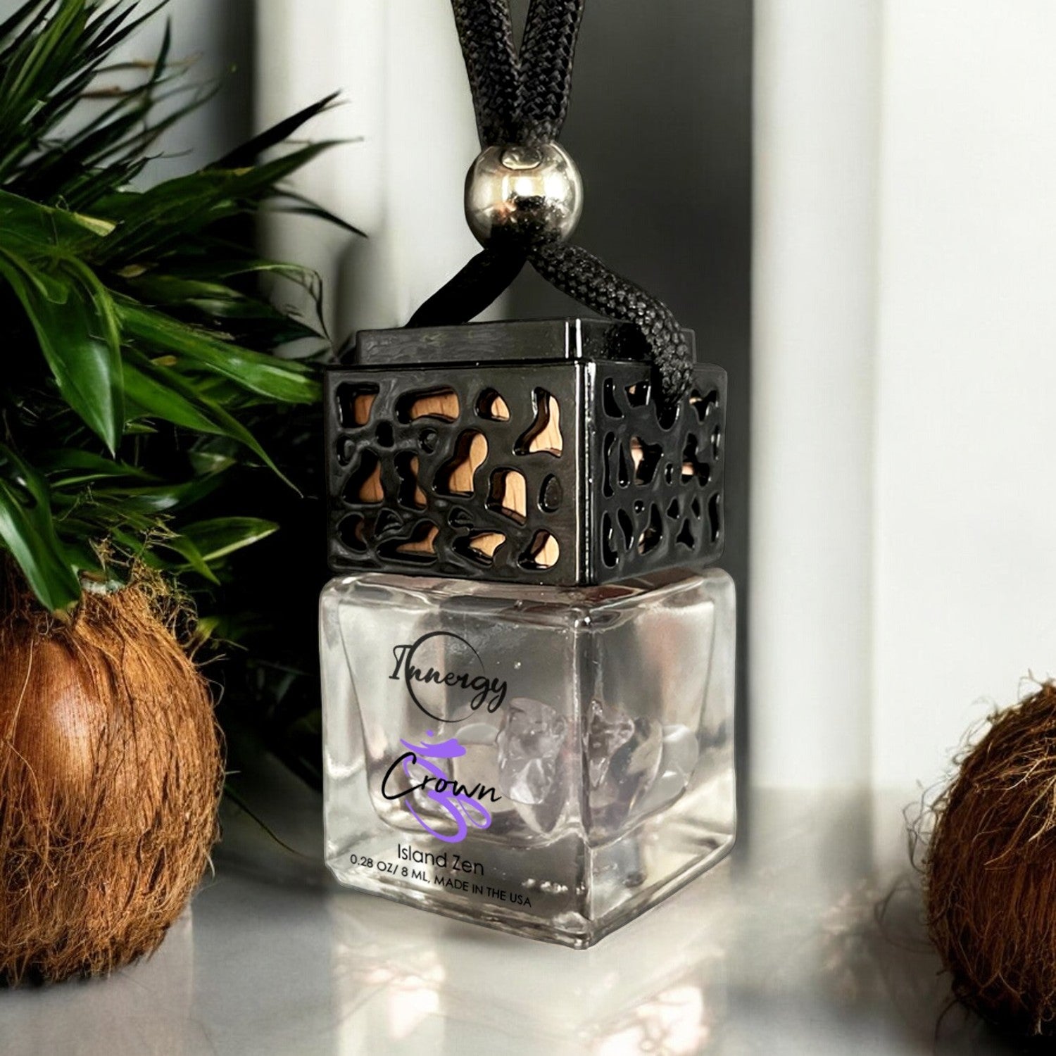 Crown Chakra Crystal-Enhanced Oil Diffuser, Car Air Freshener, 8ml ...